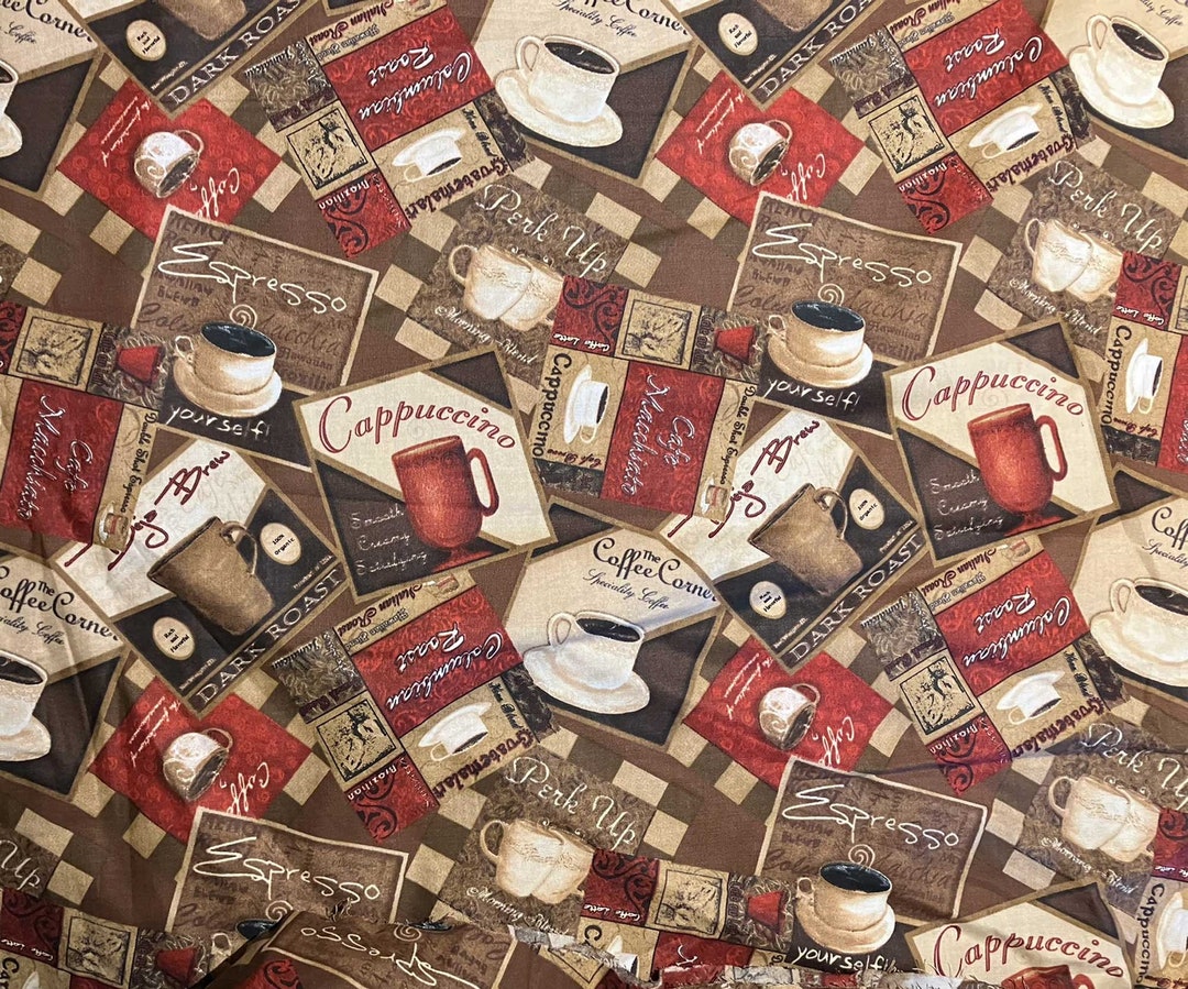 Debbie Mumm Coffee Fabric-out of Print Fabric by the Yard-columbia ...