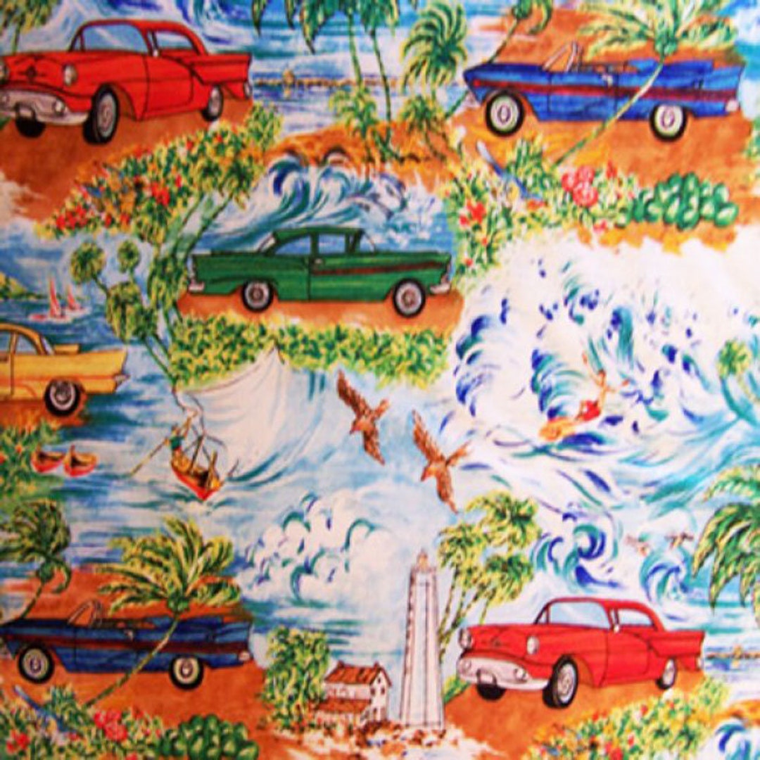 Last Piece Tropical Classic Chevy Car Fabric-out of Print - Etsy