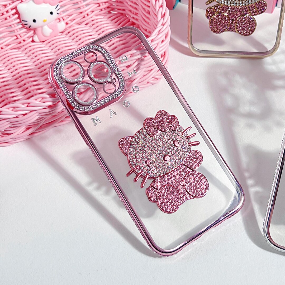Sparkle Rhinestone Crystal Hello Kitty Design Charms Pink Cute Custom ...