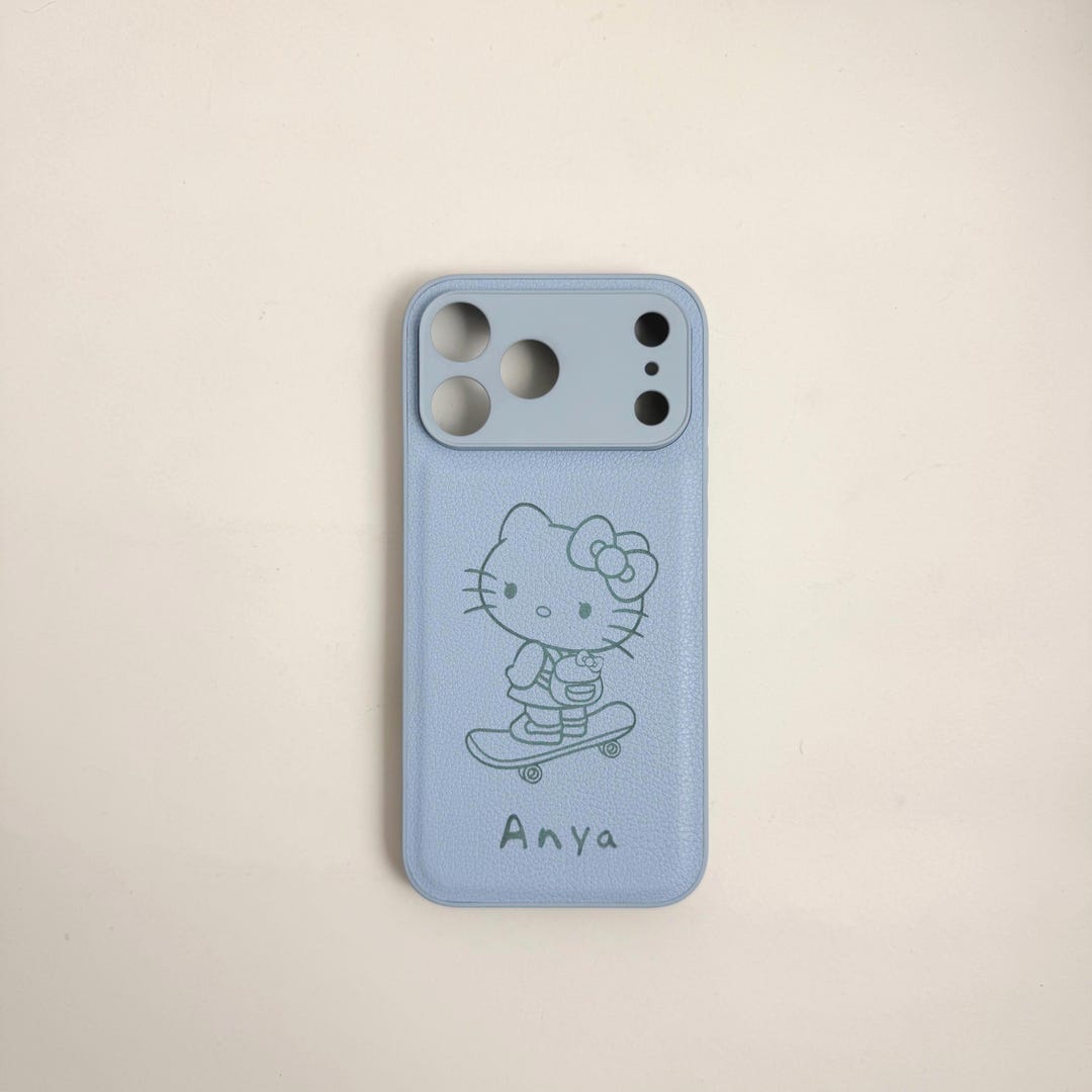 Personalized Name Hello Kitty Engraving Leather Phone Case Design ...