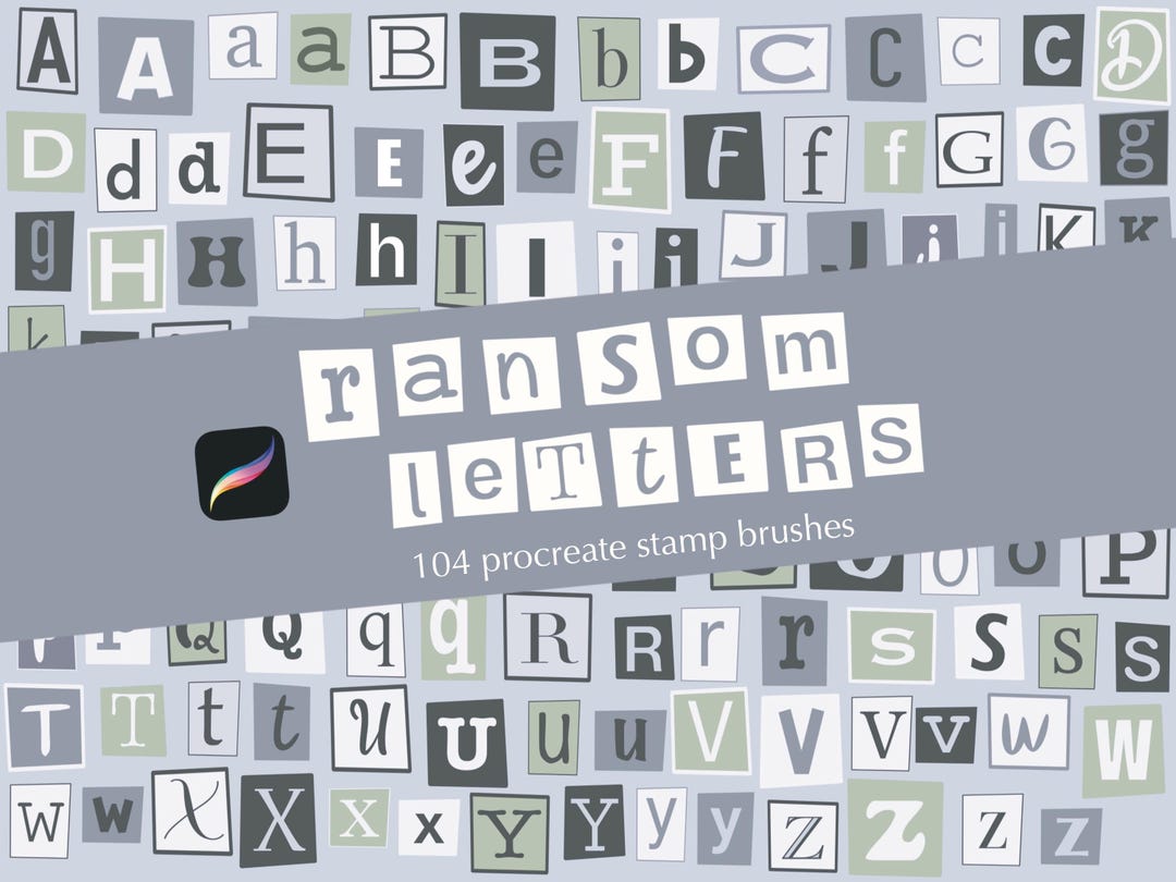Ransom Letters Procreate Stamp Brush Set | Digital Download | Text ...