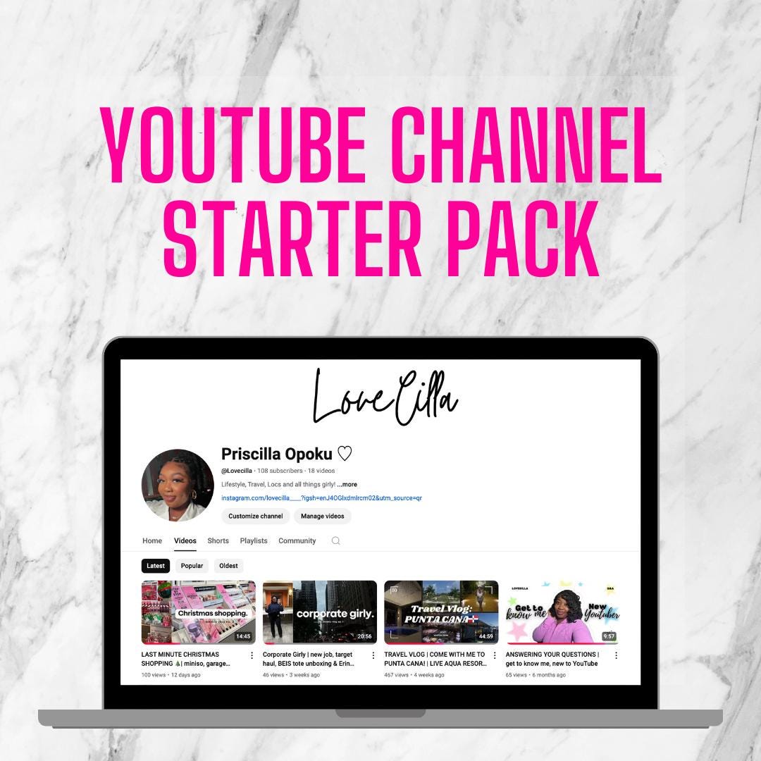 Youtube Channel Starter Pack - Etsy