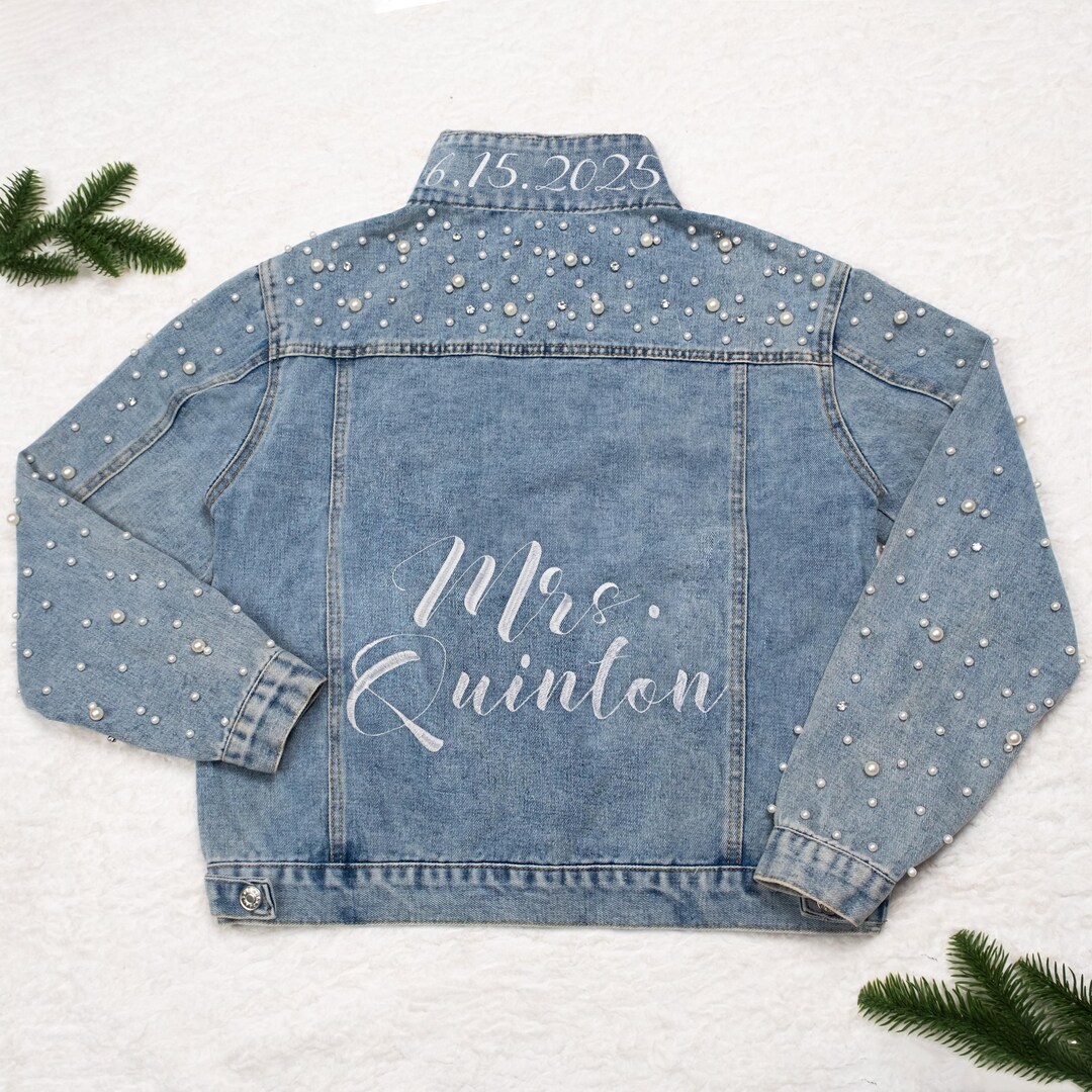 Bride Denim Jacket Mrs. Jacket Wedding Embroidered Jacket Bachelorette ...