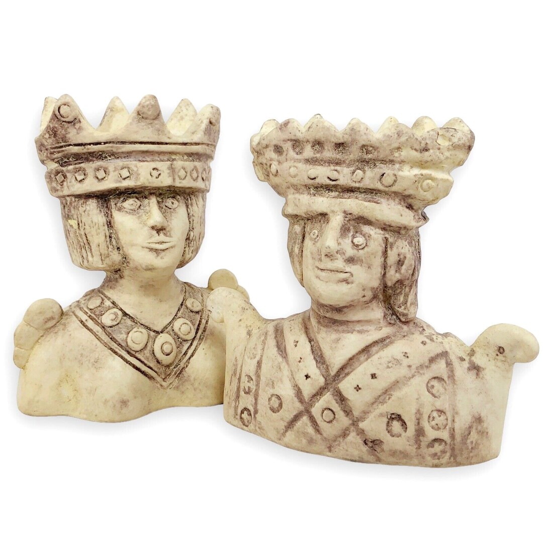 Large King and Queen Salt and Pepper Set Figural Ceramic Royalty Ren ...