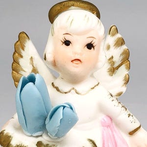 Lefton January Birthday Angel of the Month Figurine, Hand Painted ...