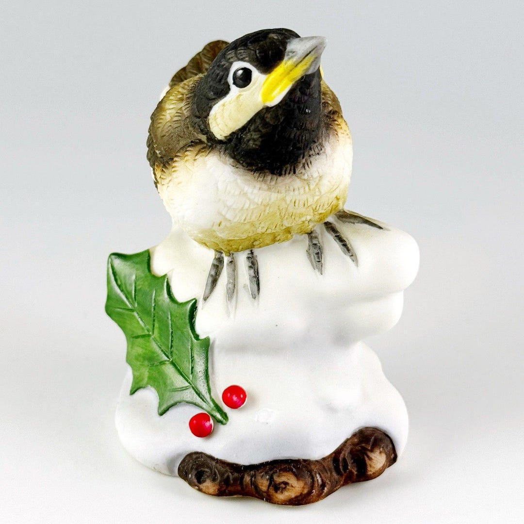 Andrea by Sadek Chickadee Figurine #8602, Hand Painted Porcelain Bird ...