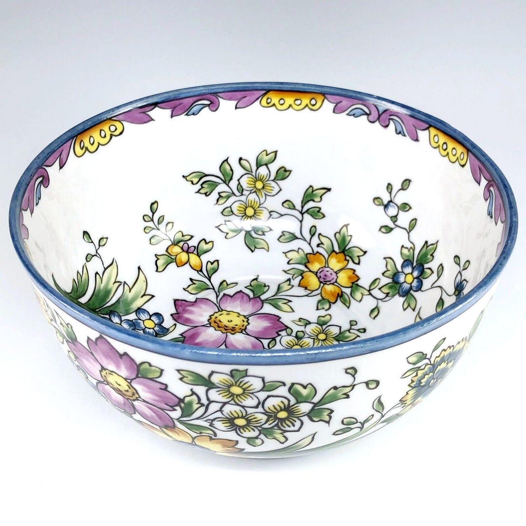 Morimura Bros Nippon Floral Serving Bowl, Hand Painted Flowers on ...
