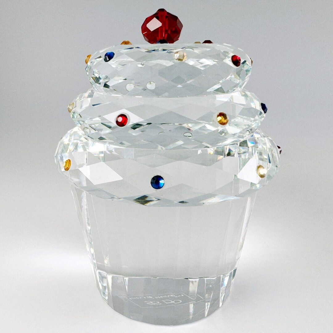 Vintage SD Simon Design Crystal Cupcake Paperweight Figurine, Faceted ...