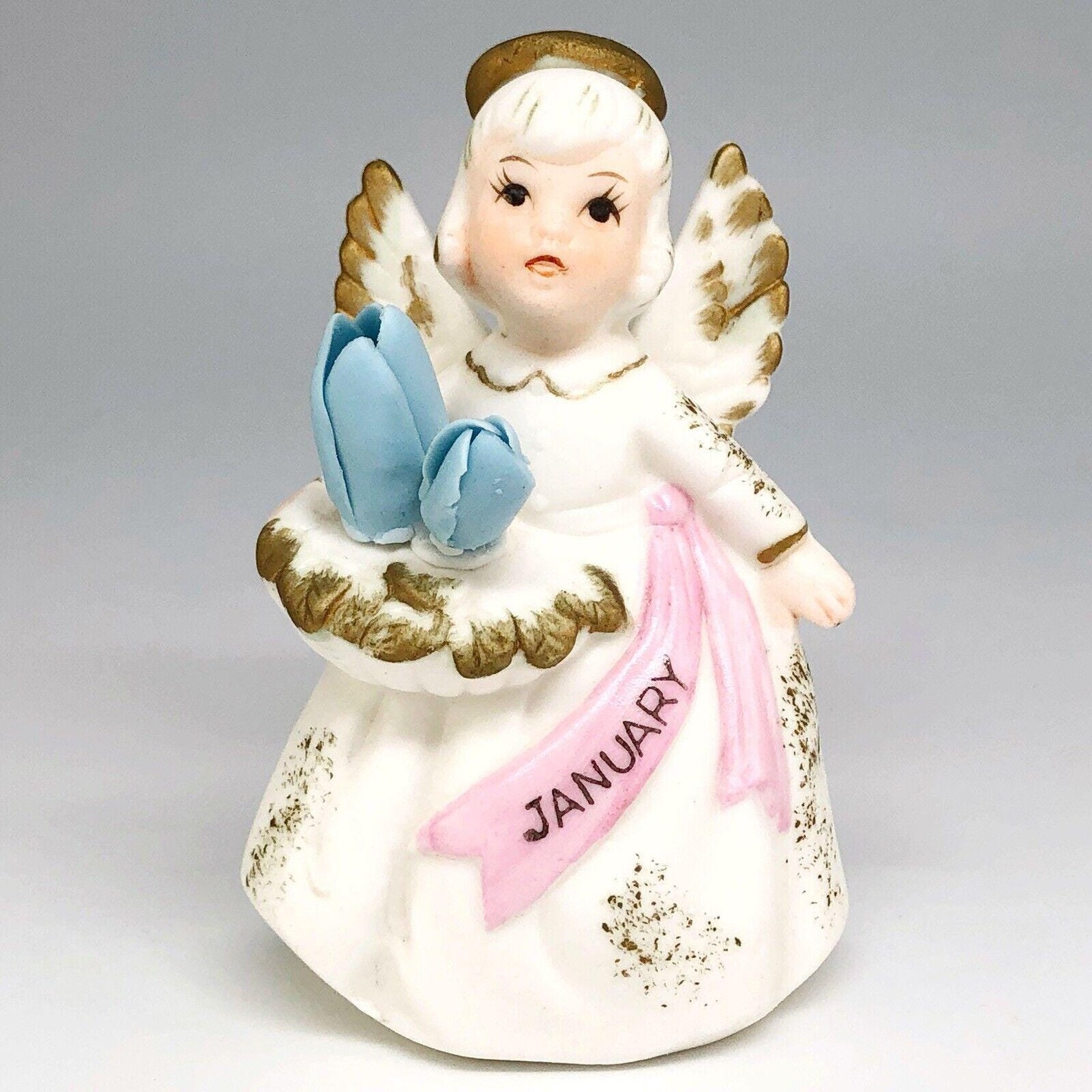 Lefton January Birthday Angel of the Month Figurine, Hand Painted ...