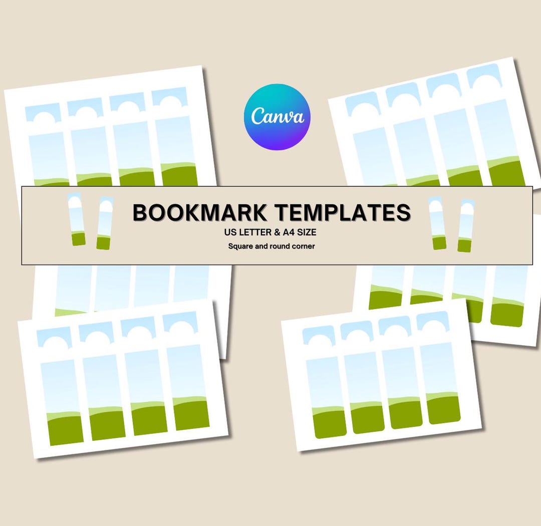Printable Bookmark Template, Canva Bookmark, Customizable Bookmark ...
