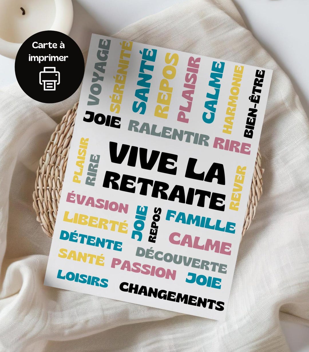 Printable Retirement Card in French, Digital Printable, Long Live ...
