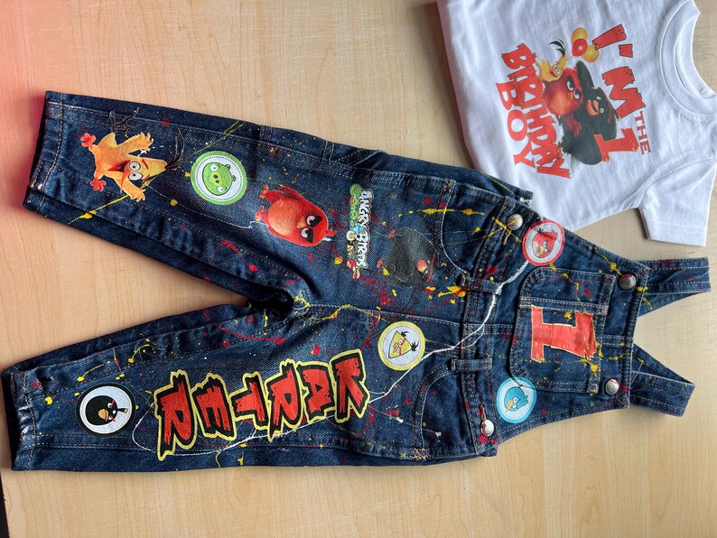 Boys Paint Splatter Angry Birds Birthday Outfit - Etsy