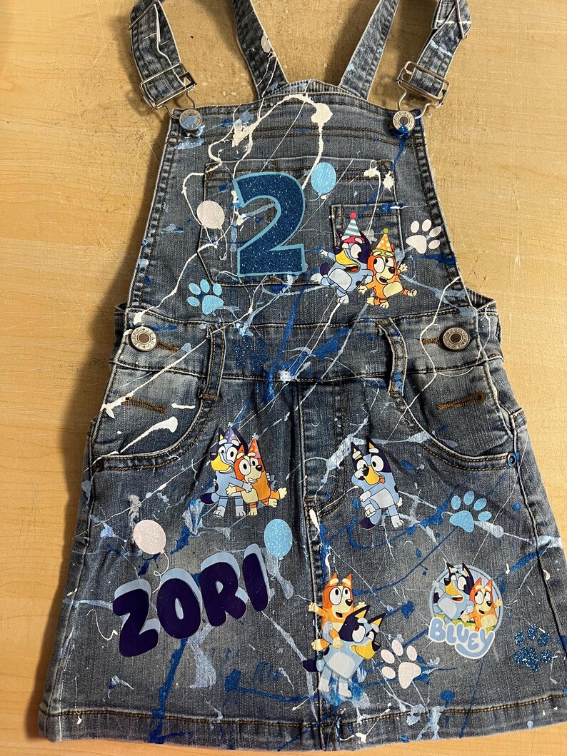 Bluey Paint Splatter Jumper Girls Birthday Outfit - Etsy
