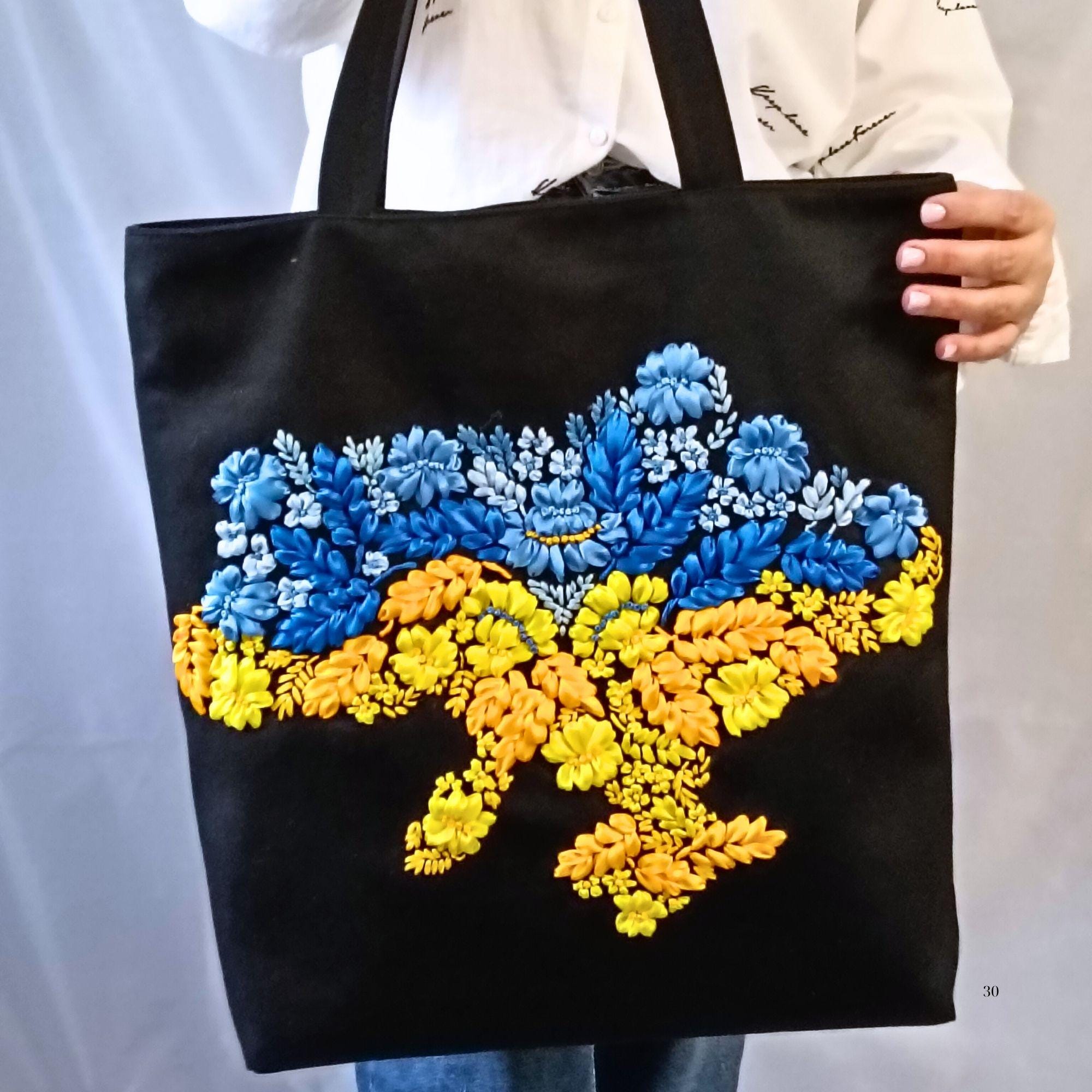 National Embroidery, Map of Ukraine. Handmade Bag With Floral ...