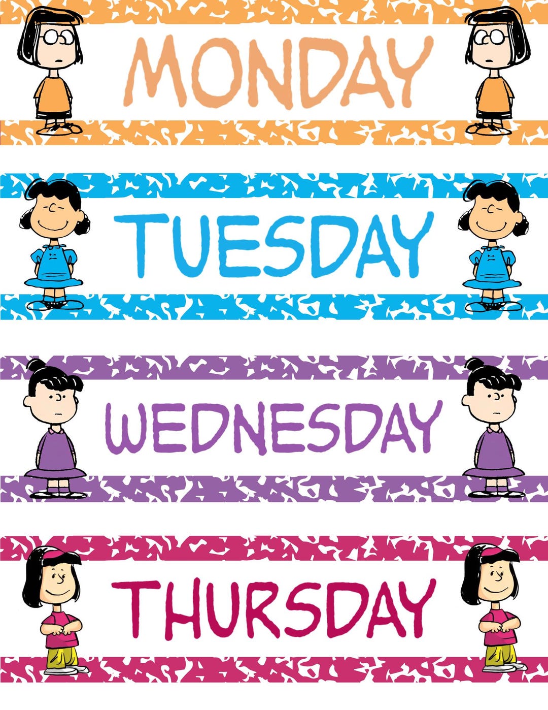 Snoopy Schedule & Flip Calendar - Etsy