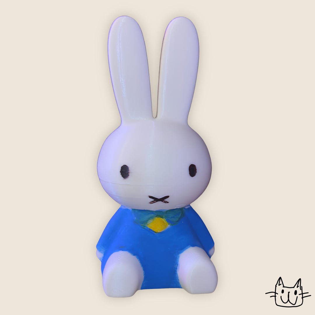 Miffy Figurine 3D Printed Hand-painted | Miffy Mini Mascot for Aged 7+ Year Old - Etsy