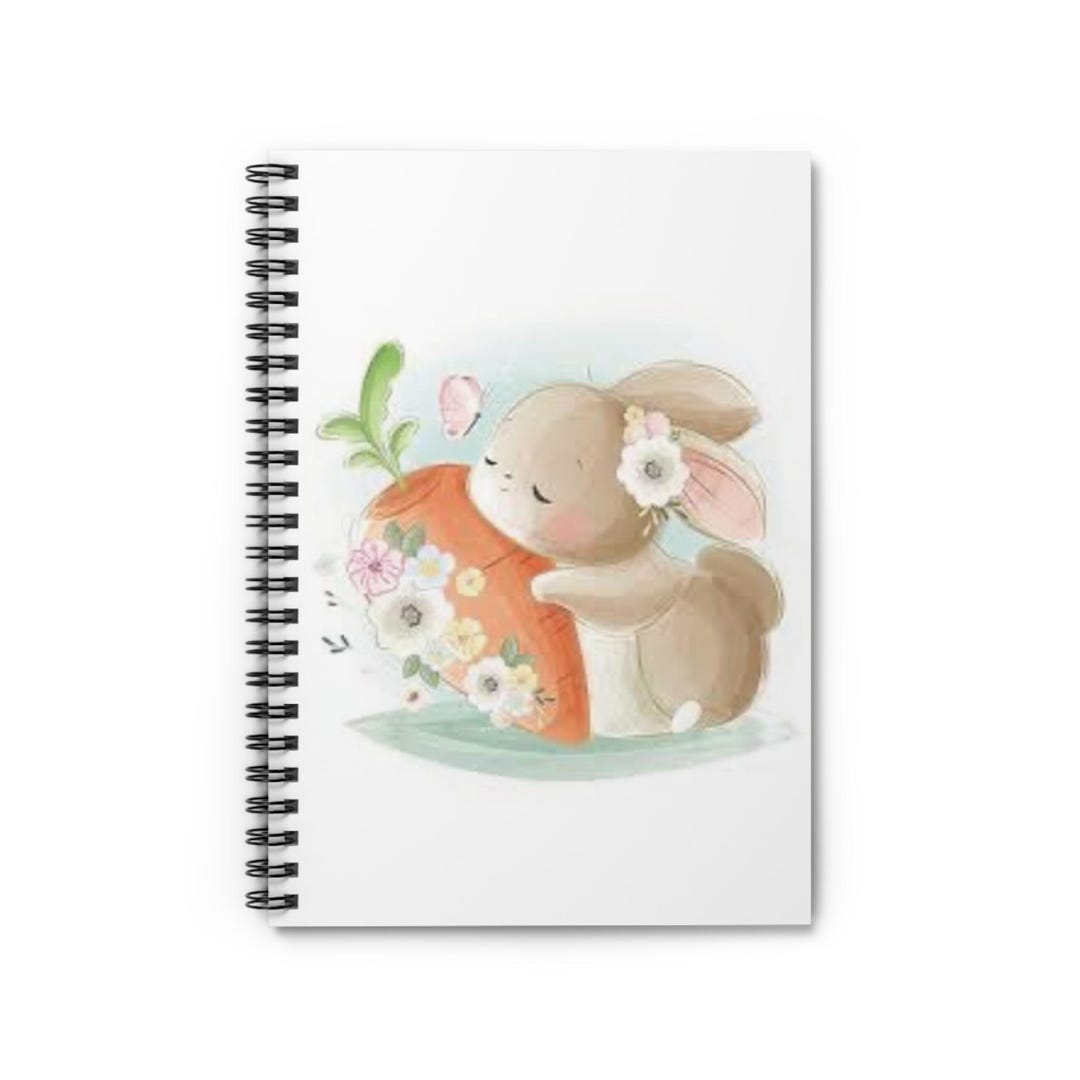 Bunny Spiral Notebook, Cute Rabbit Journal, Easter Bunny Notepad, Kids ...