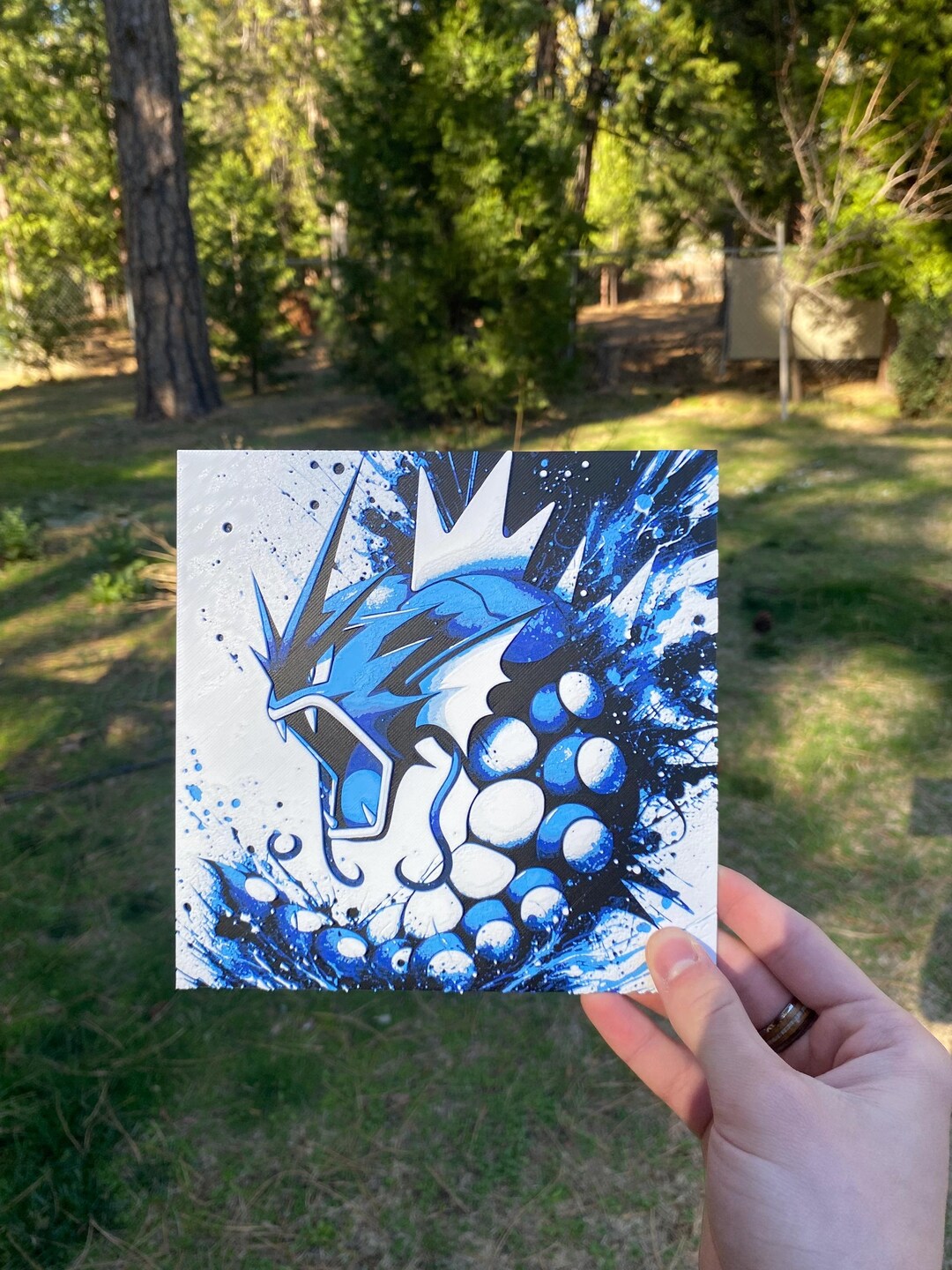 Gyarados Wall and Desk Art, Pokemon Gift, FREE Wall and Desk Frame ...