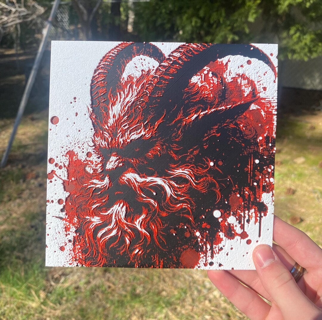Krampus Wall and Desk Art Piece, FREE Frame Included, Christmas Decor ...