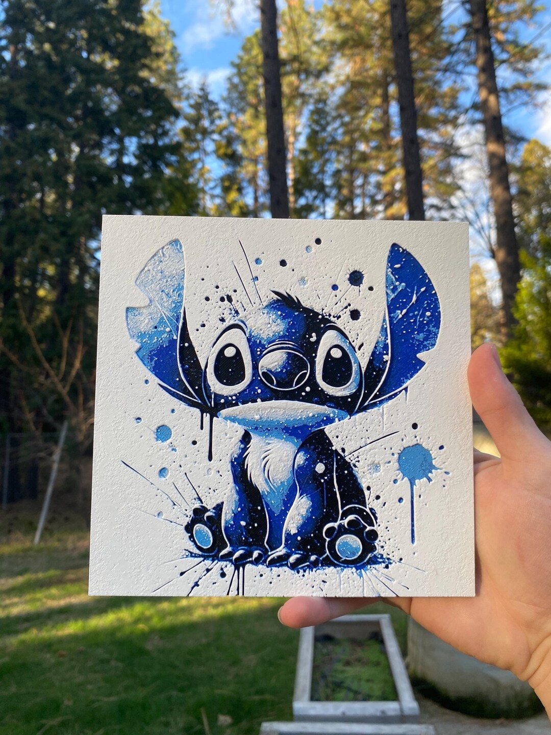 Disney Stitch FREE Wall and Desk Frame Included, Disney Art, Kid Decor ...