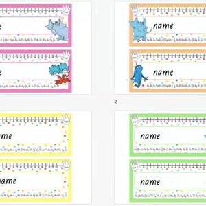 Dr Seuss EDITABLE Name Tags/ Desk Plates - Etsy