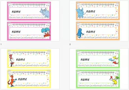 Dr Seuss EDITABLE Name Tags/ Desk Plates - Etsy