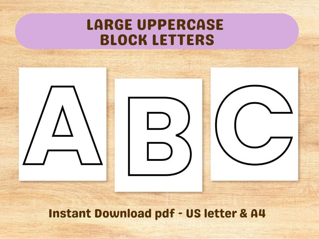 Large Printable Uppercase Letters, Large Block Alphabet Letters ...