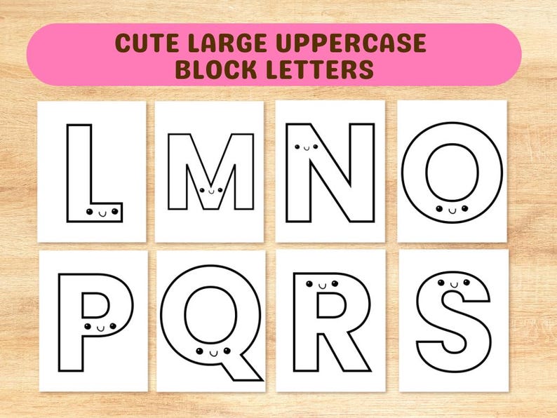 Cute Large Printable Uppercase Letters, Large Block Alphabet Letters ...