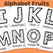 Alphabet Fruits Coloring Pages, Alphabet Coloring Book, ABC Fruits ...
