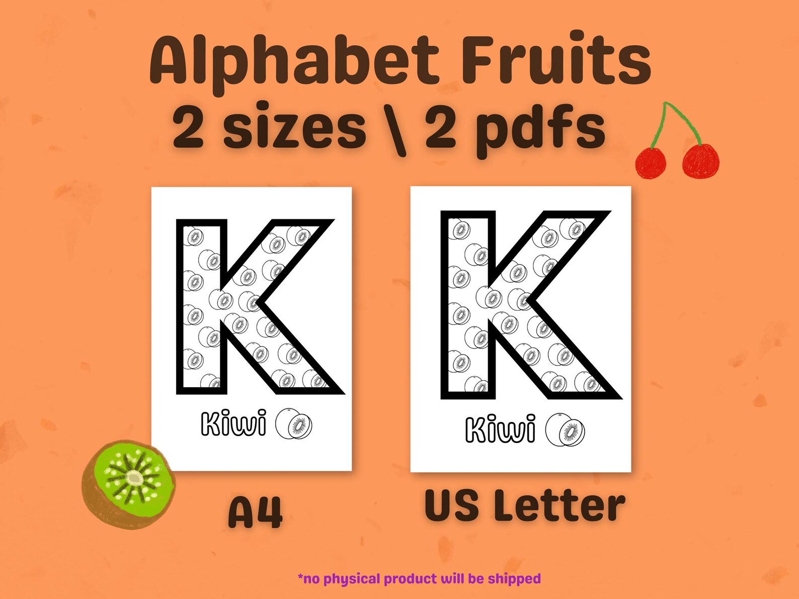 Alphabet Fruits Coloring Pages, Alphabet Coloring Book, ABC Fruits ...