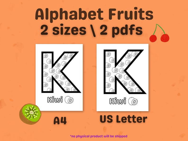 Alphabet Fruits Coloring Pages, Alphabet Coloring Book, ABC Fruits ...