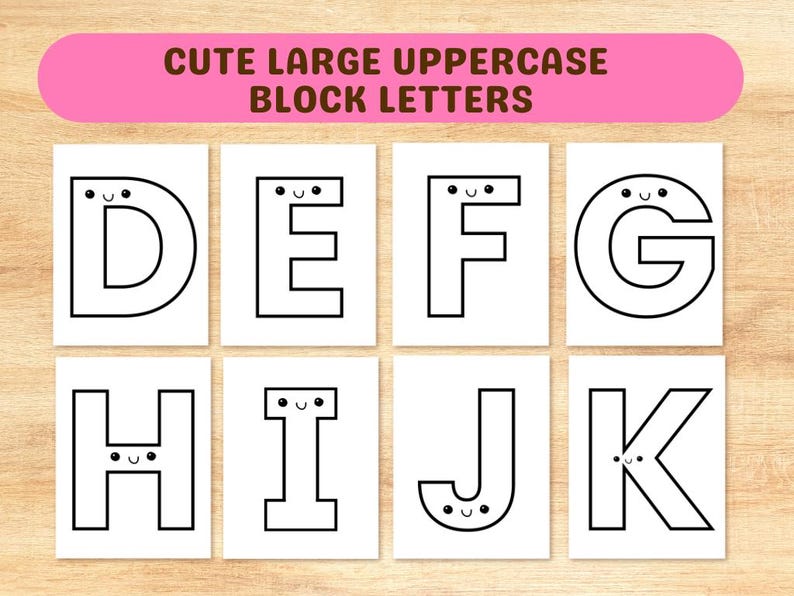 Cute Large Printable Uppercase Letters, Large Block Alphabet Letters ...