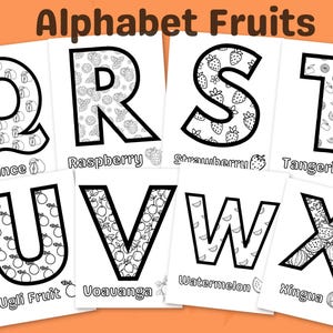 Alphabet Fruits Coloring Pages, Alphabet Coloring Book, ABC Fruits ...