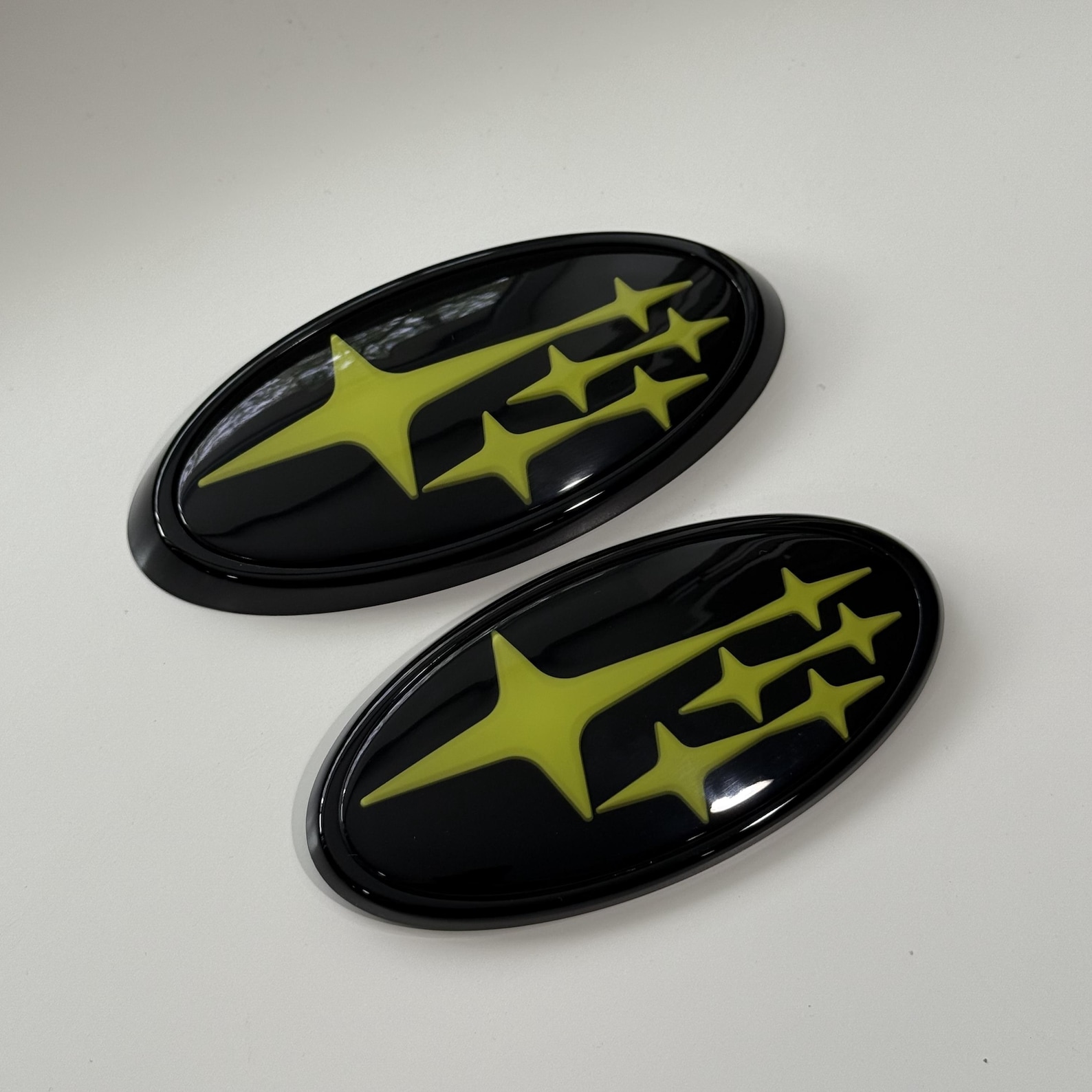 WRX / STI Front and Rear Badges (black With Neon Green Stars) - Etsy