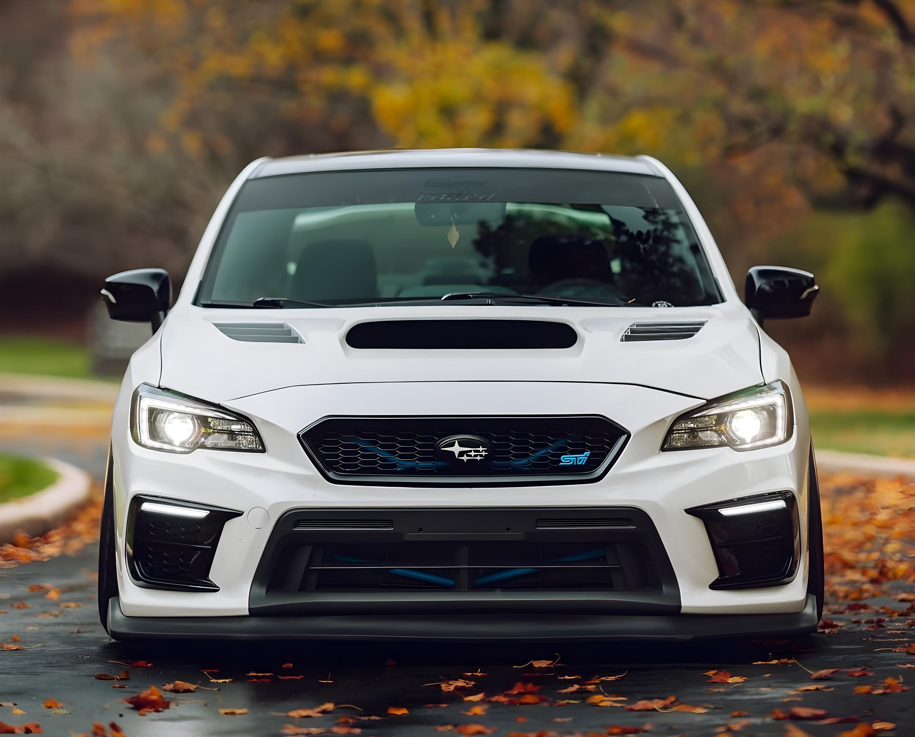 WRX/STI Front and Rear Badge Emblem Set (2015-2021) – Black With White ...