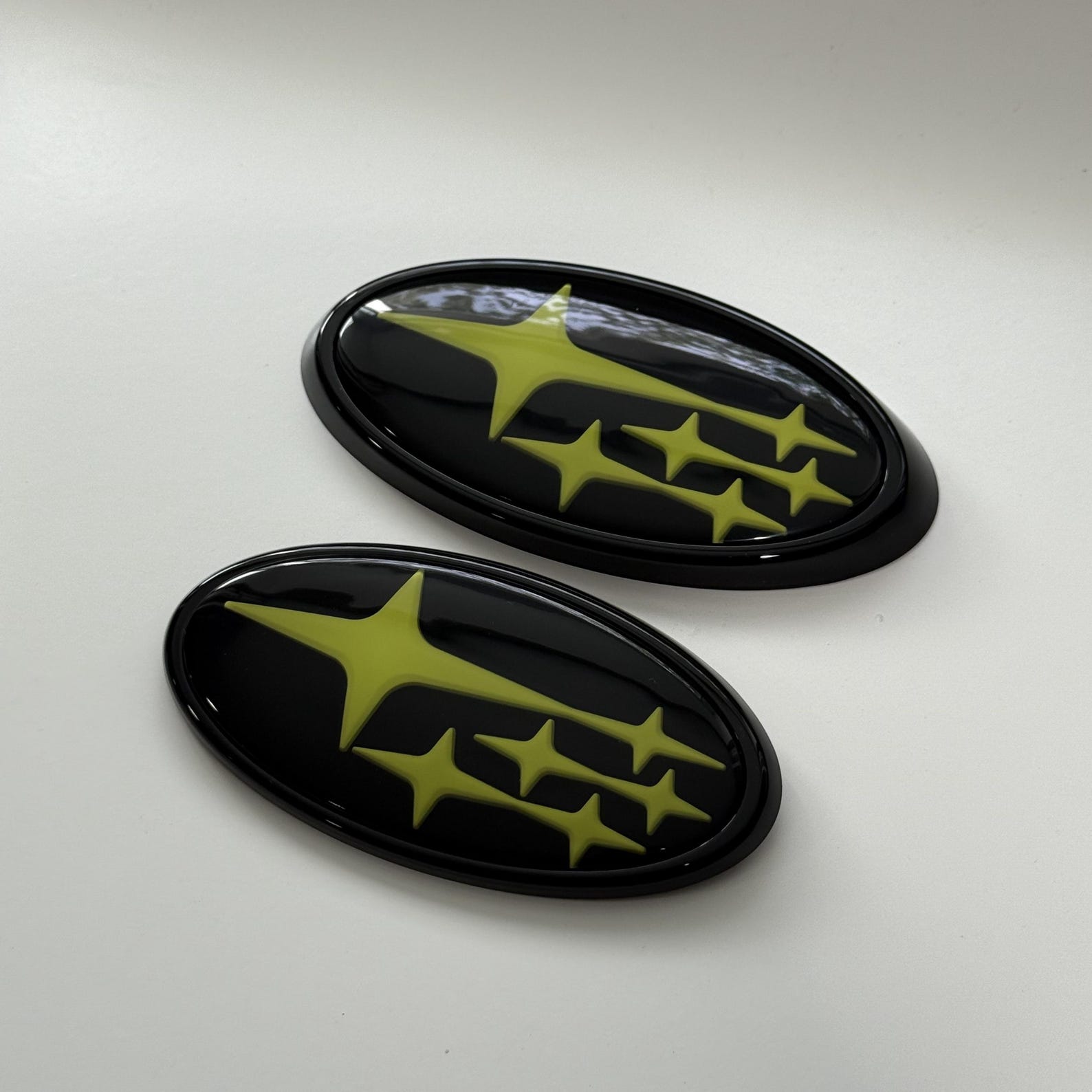 WRX / STI Front and Rear Badges (black With Neon Green Stars) - Etsy
