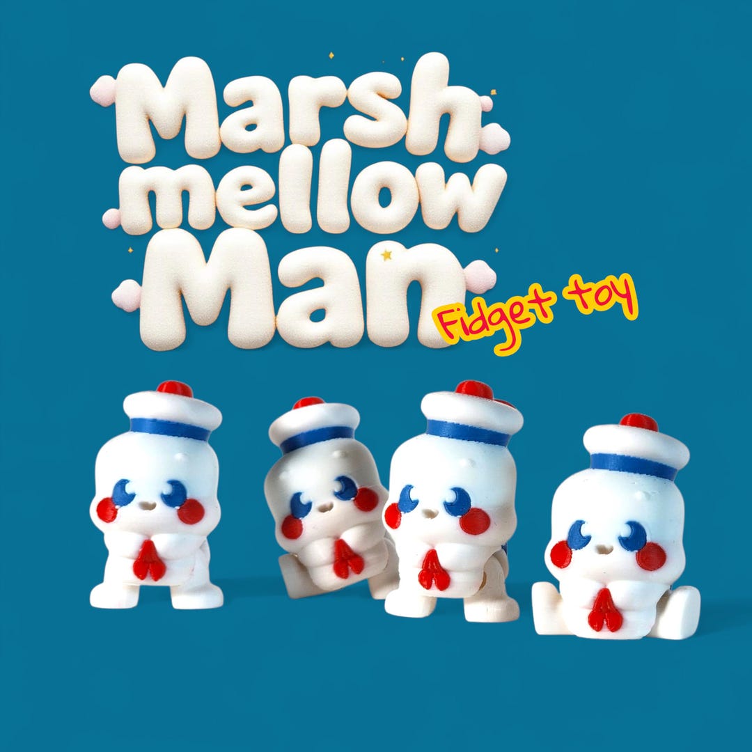 Mini Marshmallow Man Fidget Toy – 3D Printed Ghostbusters-inspired ...