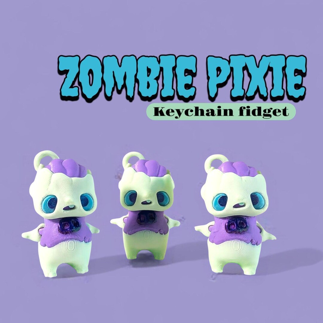 3D Printed Zombie Pixie Keychain – Kawaii Creepy Figurine - Etsy