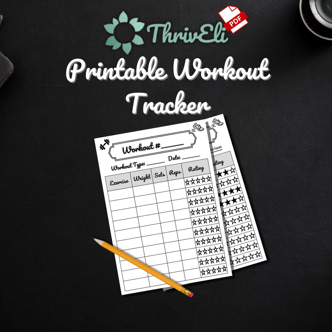 Thriveli | Printable Workout Tracker | Daily Exercise Log | Fitness ...