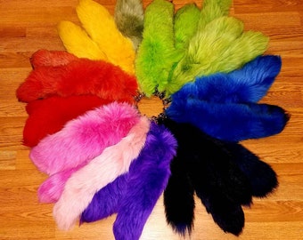 Choose Your Own, Real Fur Dyed Fox Tail, Fantasy Color Tail, Keychain ...