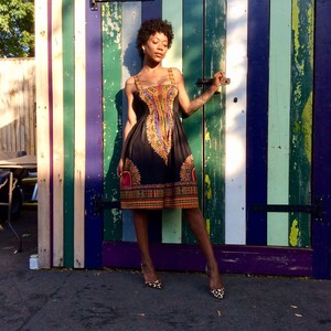 African Dashiki Diva Print Sundress S/M Black - Etsy