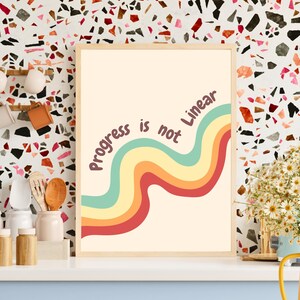 Progress is Not Linear Poster, Downloaded Printable, Therapy Poster ...