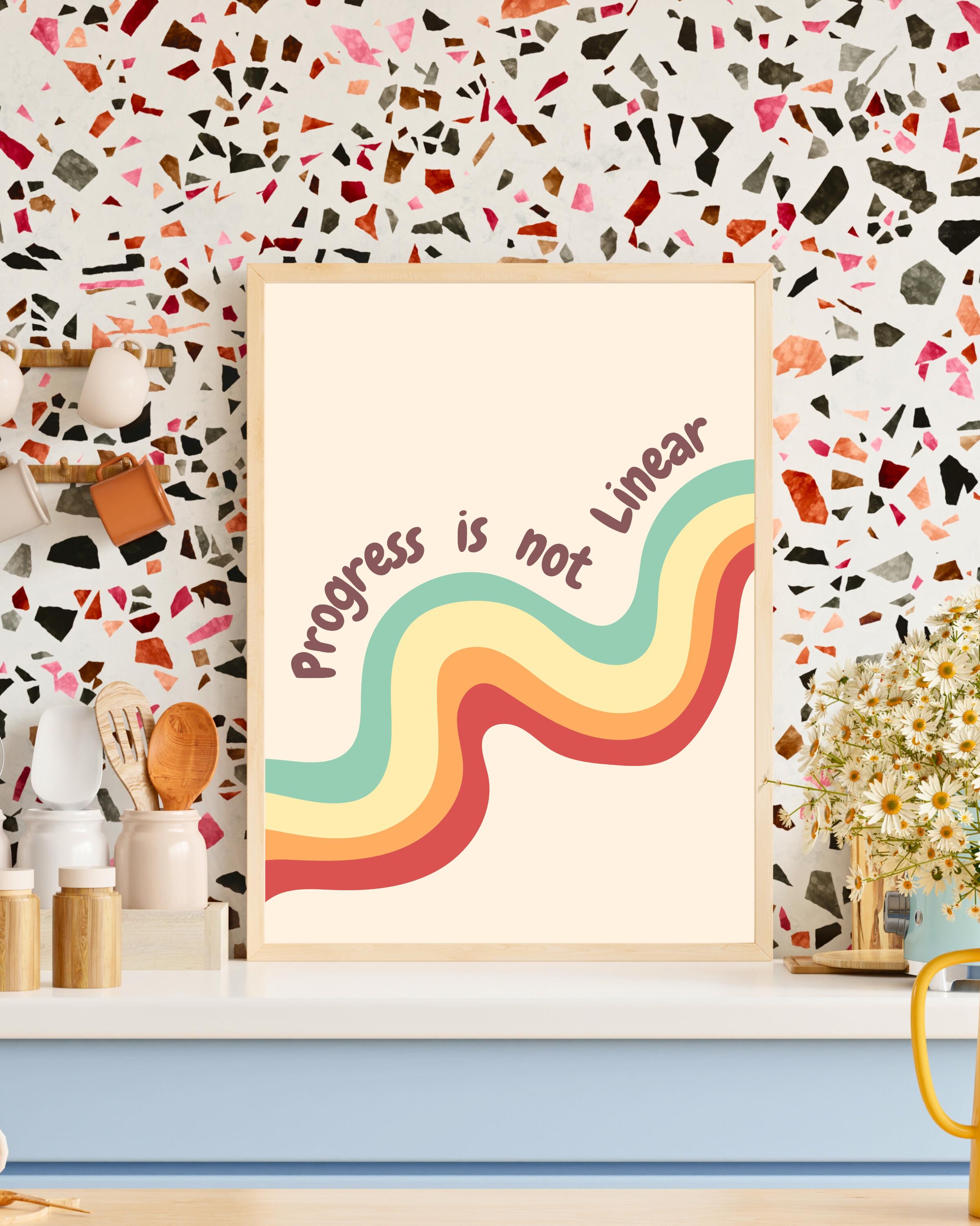 Progress is Not Linear Poster, Downloaded Printable, Therapy Poster ...
