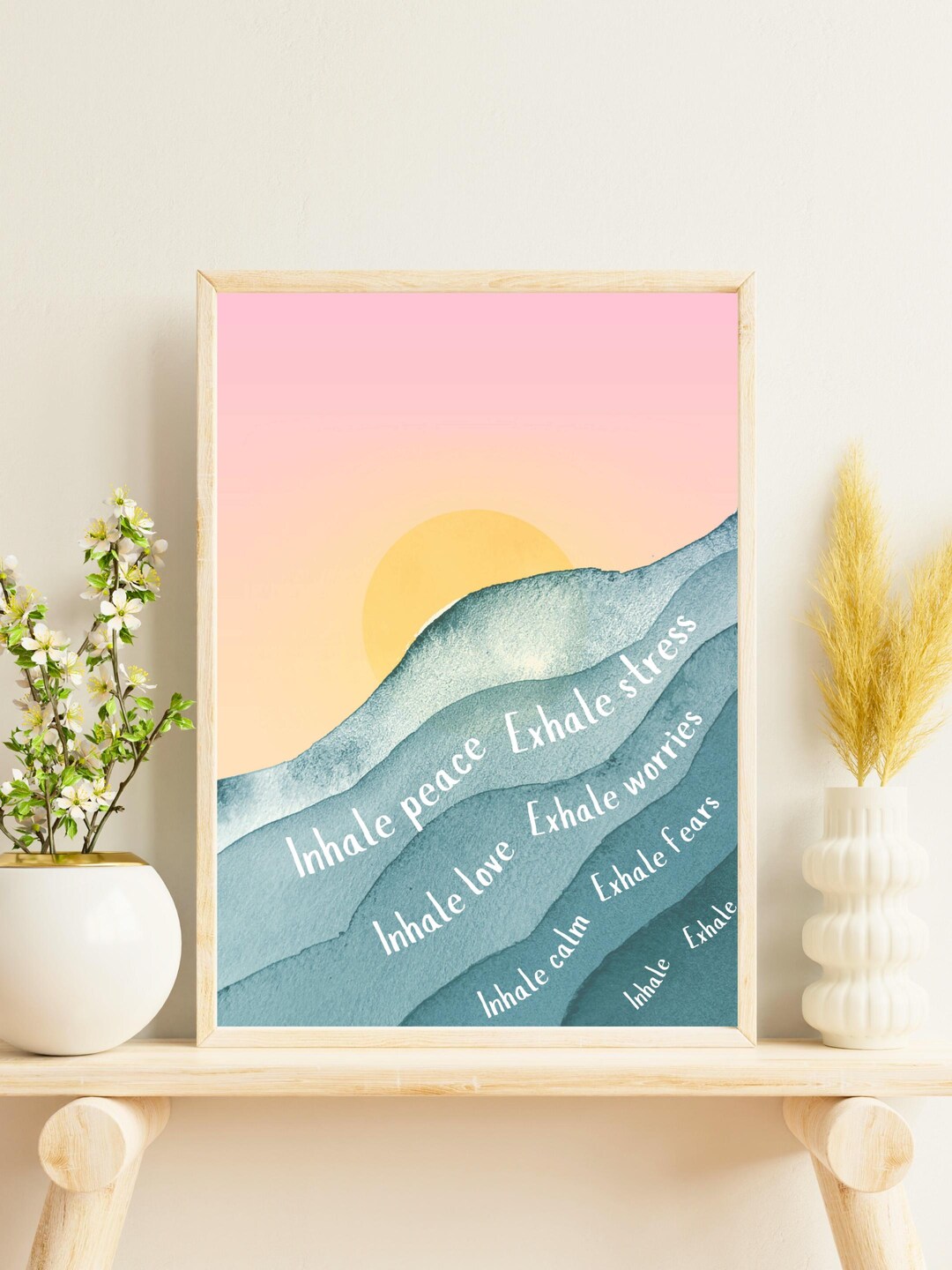 Inhale Exhale Printable Poster, Calming Print, Counselling Decor ...