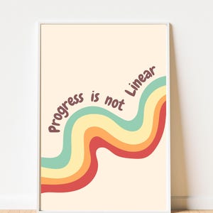 Progress is Not Linear Poster, Downloaded Printable, Therapy Poster ...