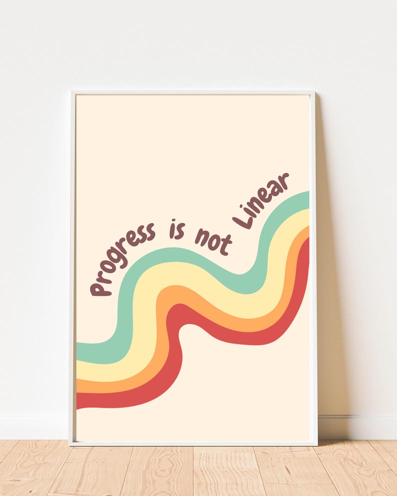 Progress is Not Linear Poster, Downloaded Printable, Therapy Poster ...