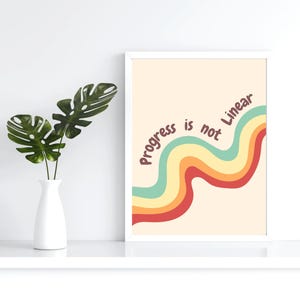 Progress is Not Linear Poster, Downloaded Printable, Therapy Poster ...