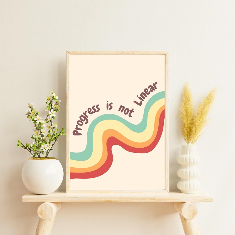 Progress is Not Linear Poster, Downloaded Printable, Therapy Poster ...
