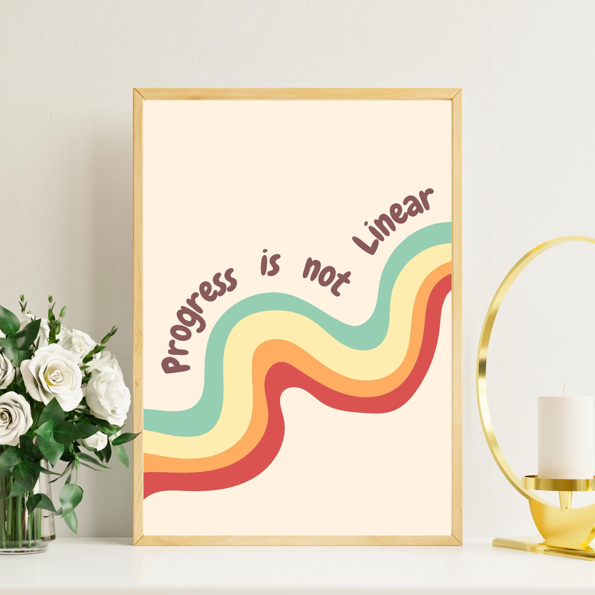 Progress is Not Linear Poster, Downloaded Printable, Therapy Poster ...