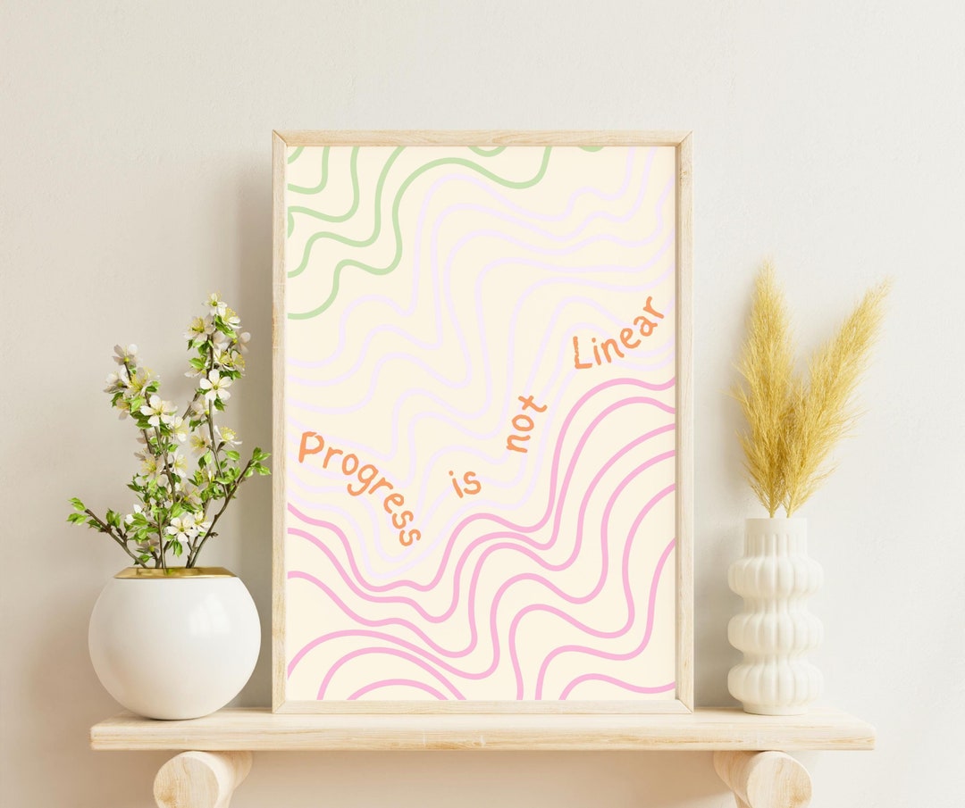 Progress is Not Linear Poster, Counselor Decoration, Motivator Posters ...
